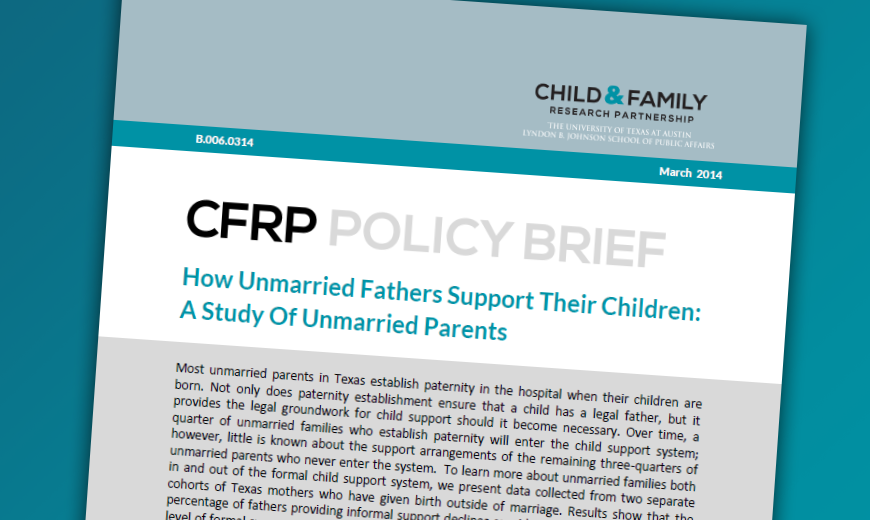How Unmarried Fathers Support Their Children: A Study of Unmarried ...