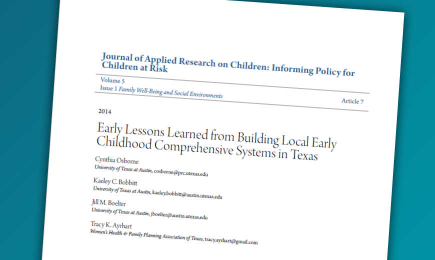 Early Lessons Learned from Building Local Early Childhood Comprehensive ...